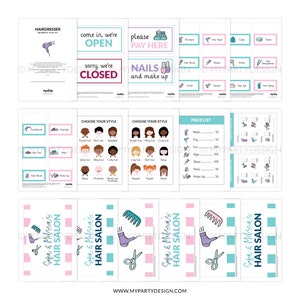 Hair Salon Dramatic Play Printables, Hairdresser Pretend Play ...