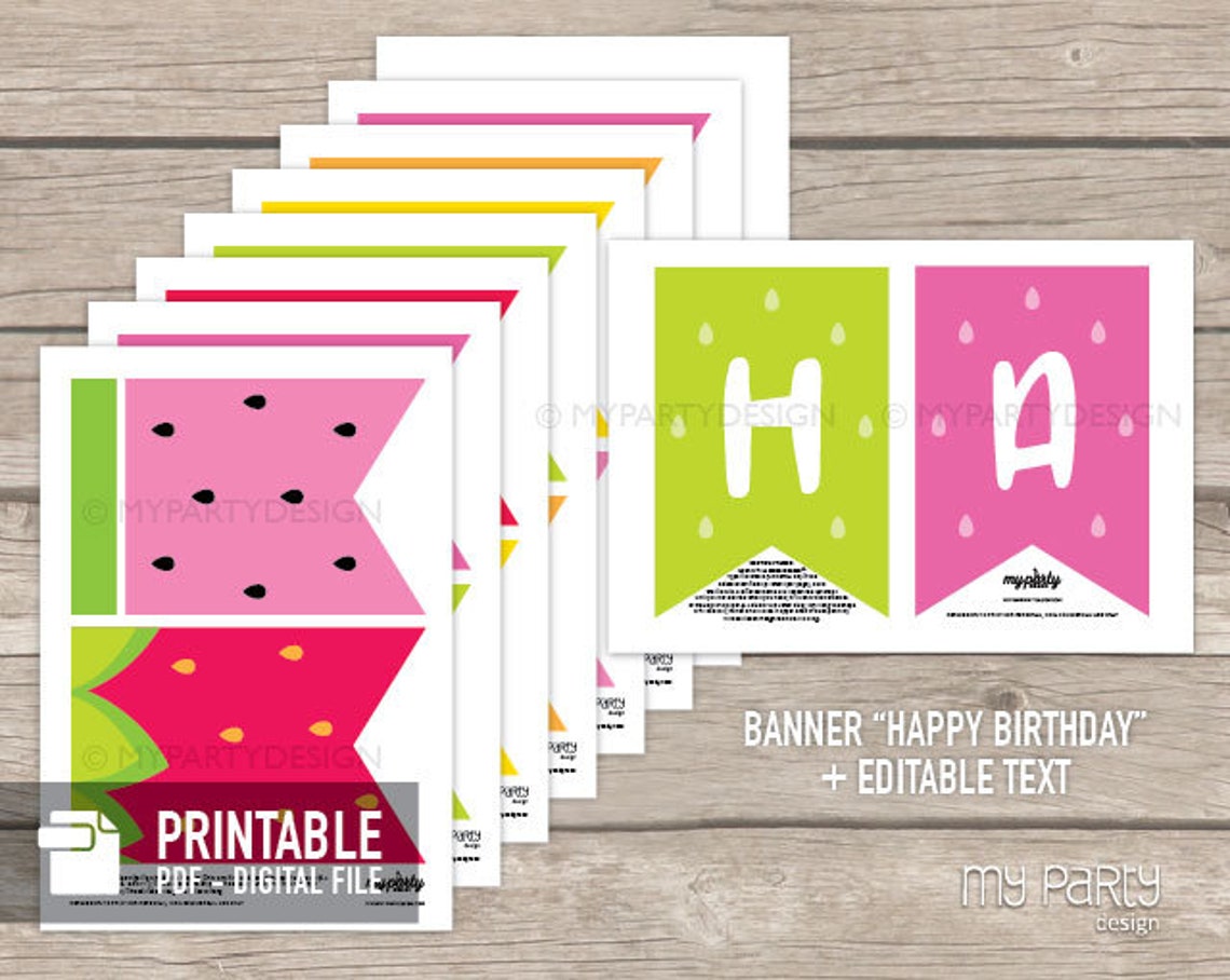 Twotti Frutti Birthday Banner Tutti Frutti Party Decorations - Etsy