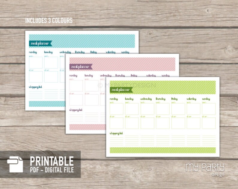 Weekly Meal Planner Meal Prep Calendar Planner Monthly Meals | Etsy