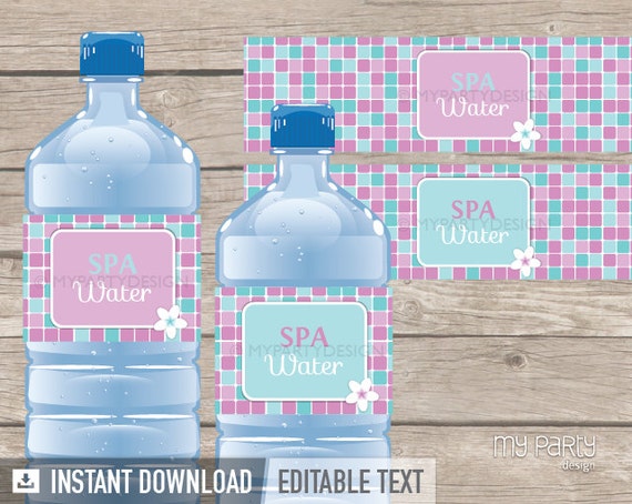 Spa Party Bottle Labels, Beauty Salon Birthday Decorations, Pink and ...