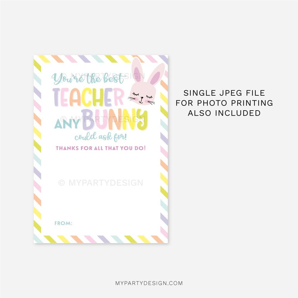 Best Teacher Easter Gift Card Holder for Teachers, Bunny Educators or ...