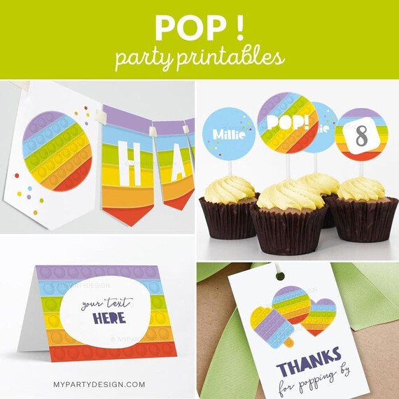 Pop Toy Party Decorations, Fidget Birthday Party Pack, Tween Girl or ...