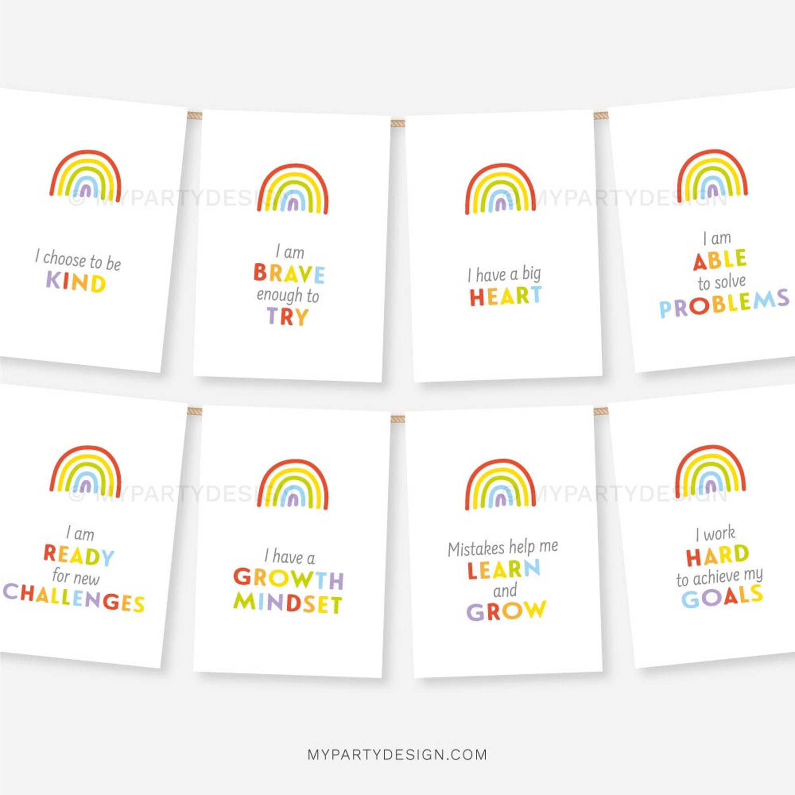 Positive Affirmation Cards for Kids, Printable Affirmations Flashcards ...