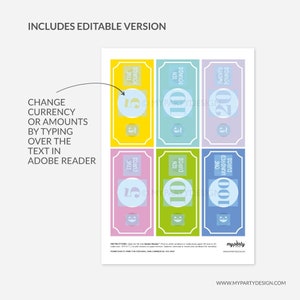 Printable Play Money for Kids, Pretend Play Currency for Toddlers and ...