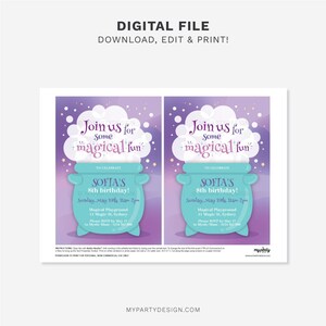 Magic Potion Birthday Invitation, Enchanted Lab, Magical Wizard Witches ...