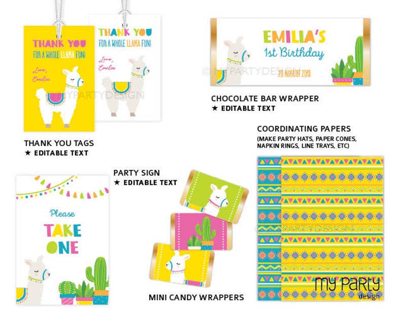 Llama Birthday Decorations Mexican Fiesta Party Kit Cactus | Etsy