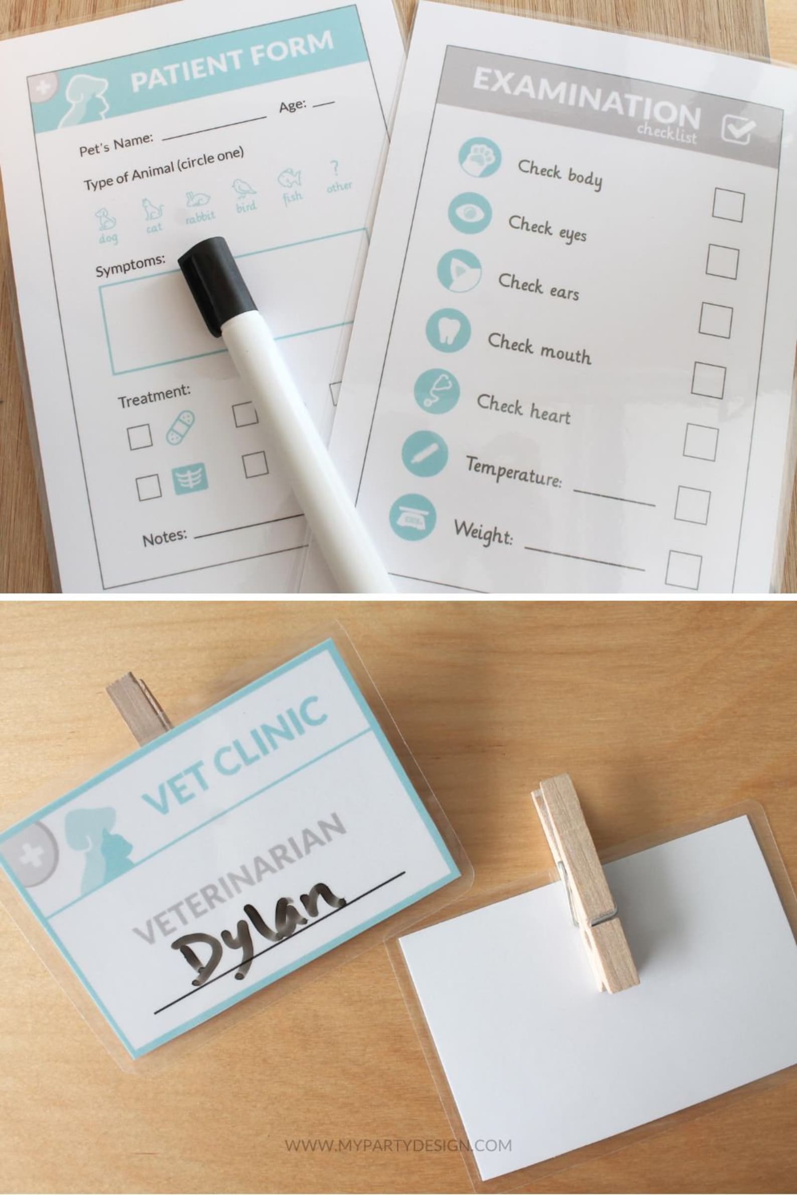 Vet Dramatic Play Printables, Veterinarian Clinic Animal Hospital ...