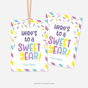 Here's to a Sweet Year Tag, Back to School Gift Label, First Day of ...