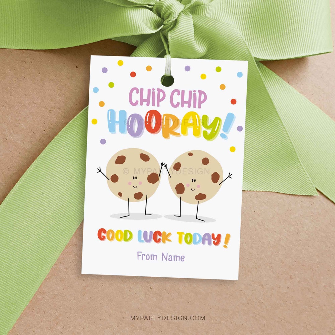 Cookie Good Luck Tag, Chip Chip Hooray Encouragement Gift for Cheer ...