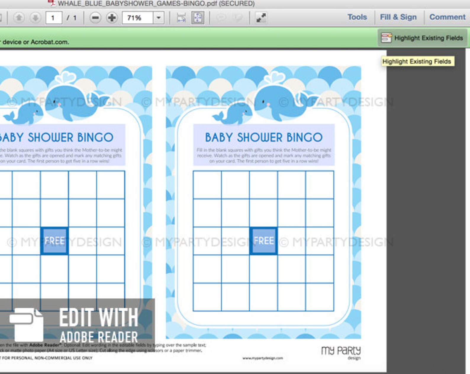 Baby Shower Bingo Whale Baby Shower Game Boy Blue Whale - Etsy Canada