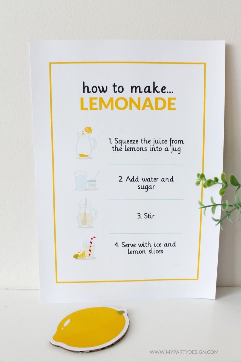 Lemonade Stand Dramatic Play Printables Kids Summer Pretend - Etsy