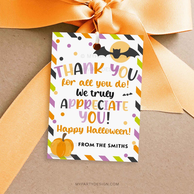 Thank You Halloween Tags - Etsy