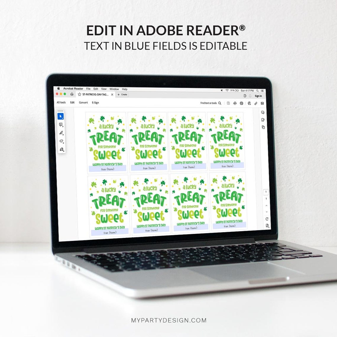 Lucky Treat St Patrick's Day Tag, Kids Cards for Class Gifts, Someone ...