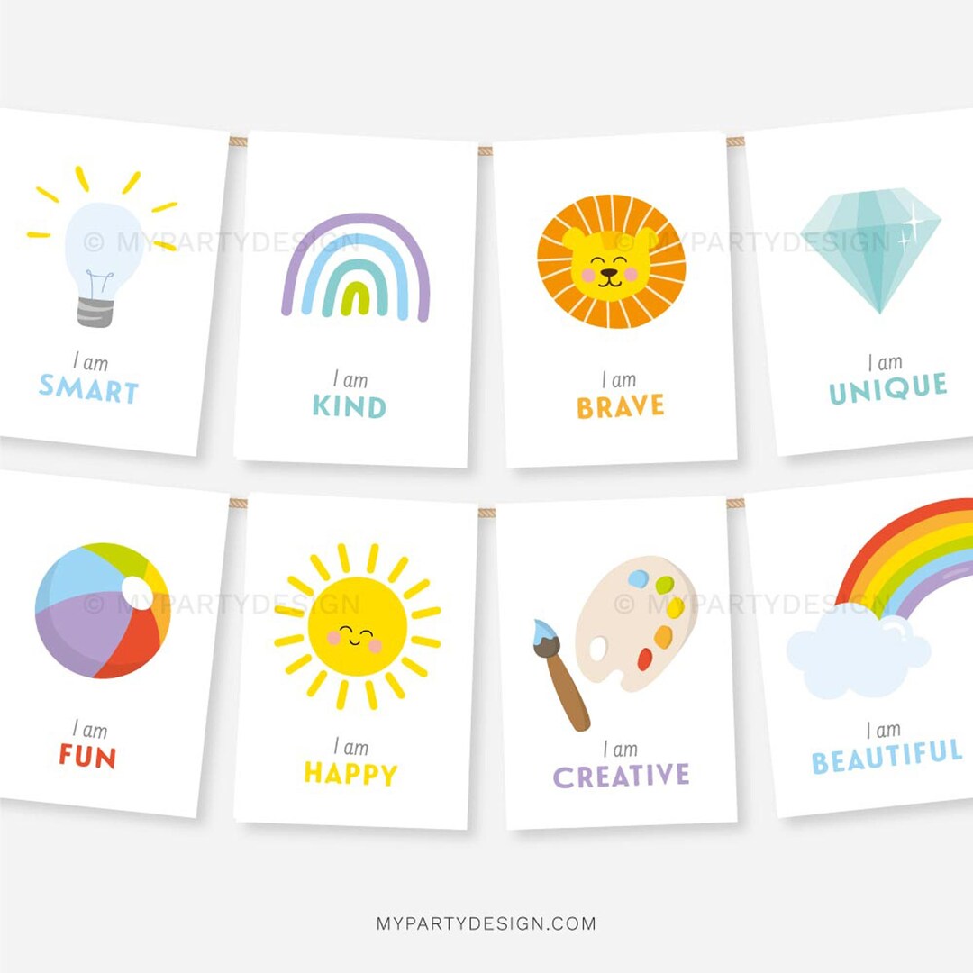 I Am Affirmation Cards for Kids, Printable Positive Affirmations ...