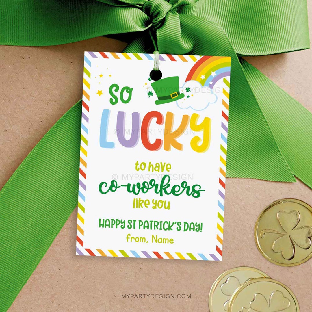 St Patrick's Day Co-worker Appreciation Tag, so Lucky to Have Coworkers ...