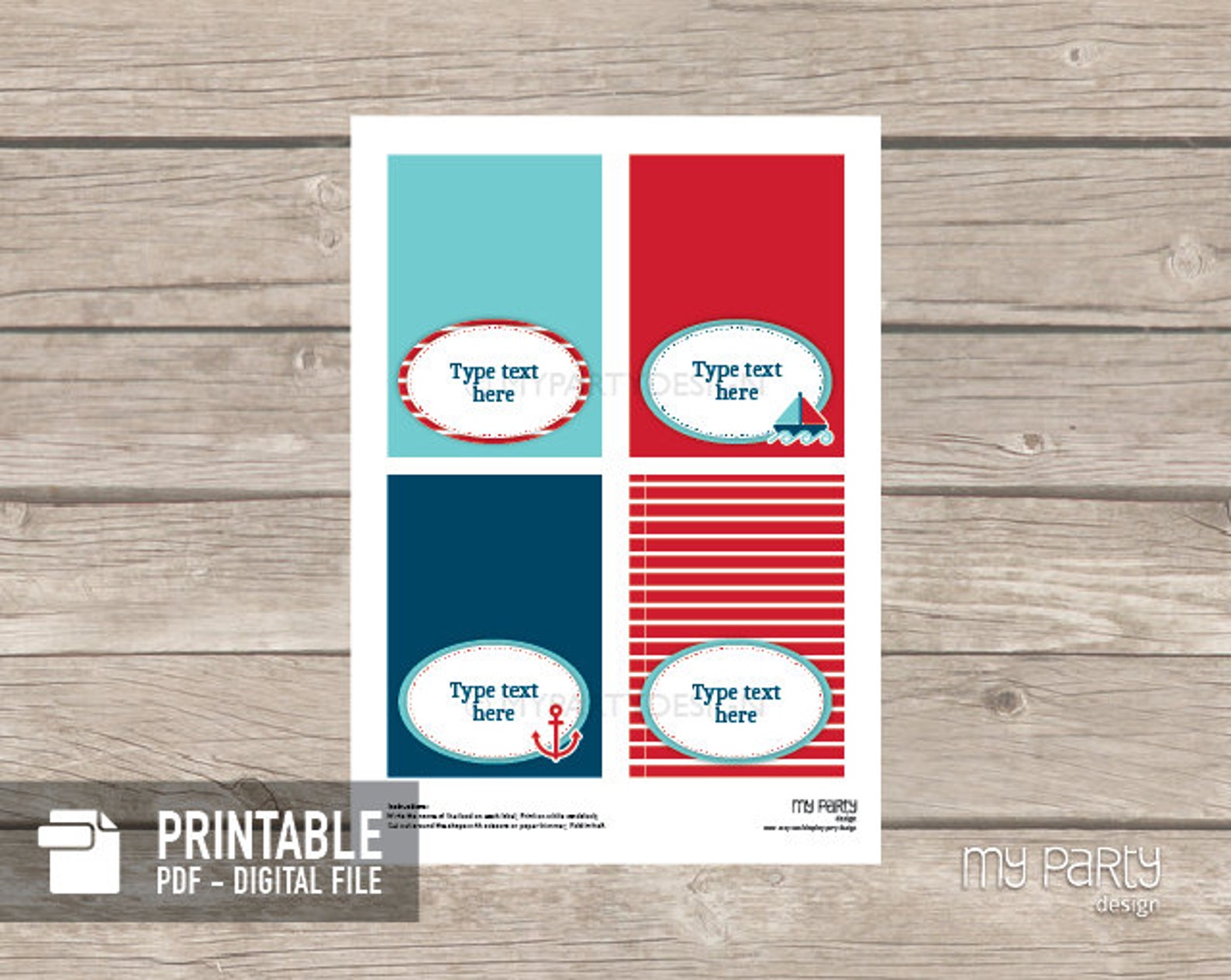 Nautical Food Labels Nautical Birthday Party Tent Cards Boat | Etsy