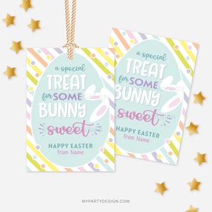 Easter Treat Tag for Some Bunny Sweet, Favor Gift Tags for Kids School ...