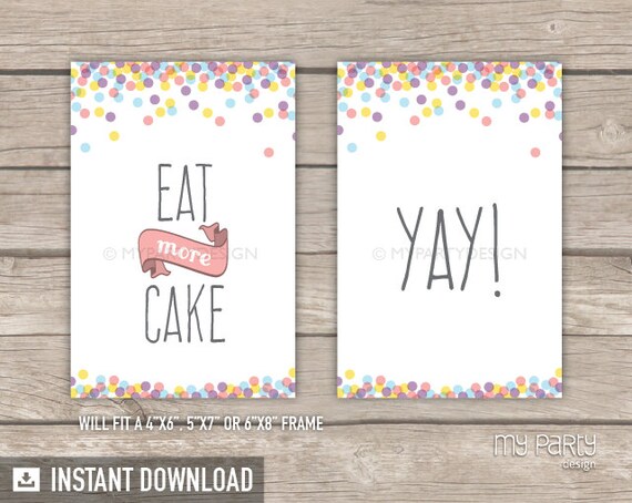 Confetti Party Signs, Sprinkles Birthday, Pastel purple pink peach ...