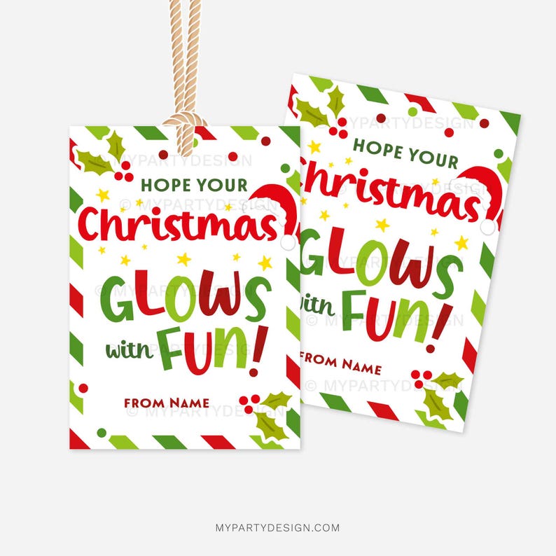 Christmas Glows With Fun Gift Tag, School Holiday Class Gifts Label ...