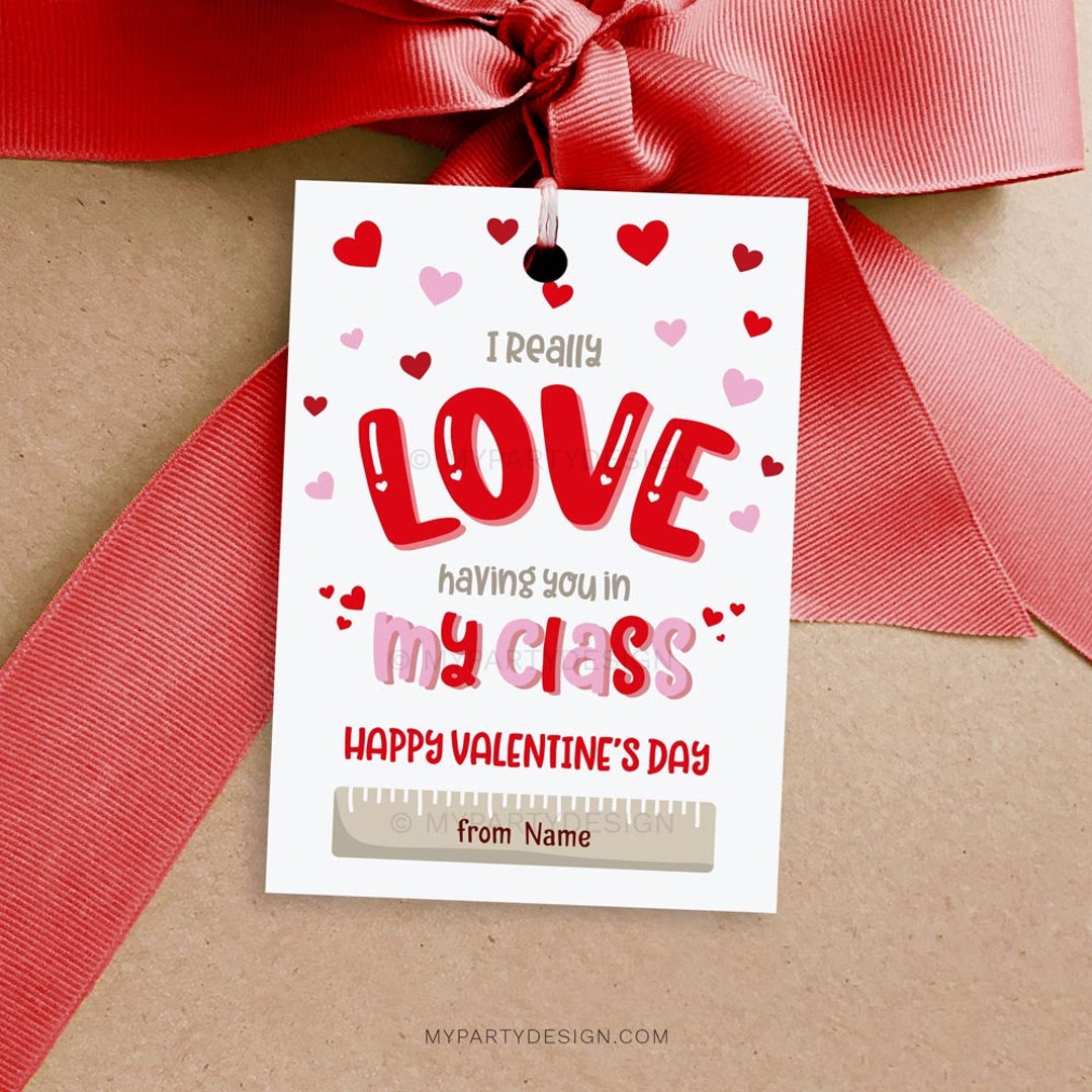 Class Valentine's Day Tag, Kids Valentine Cards for Students or ...