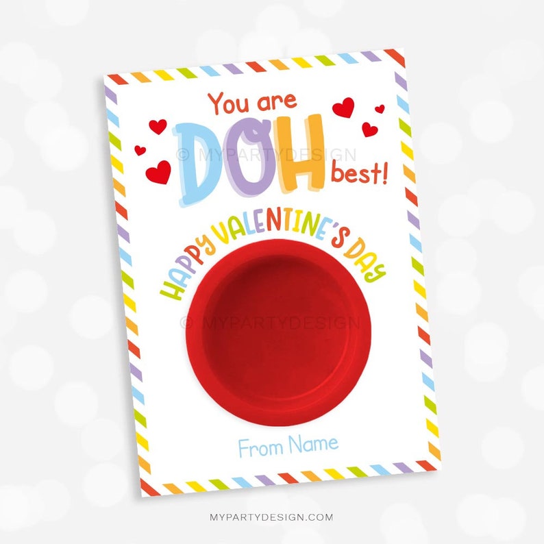 Play Dough Valentine's Day Card, Kids Valentine Tags for Classroom, You ...