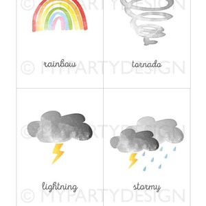 Printable Weather Flash Cards, Learn the Weather, Homeschool Early ...