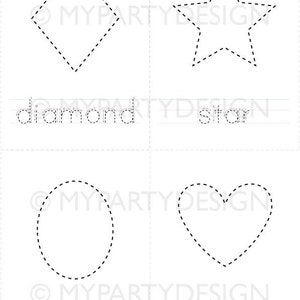 Tracing Shapes Cards, Homeschool Printable Activity for Toddlers and ...