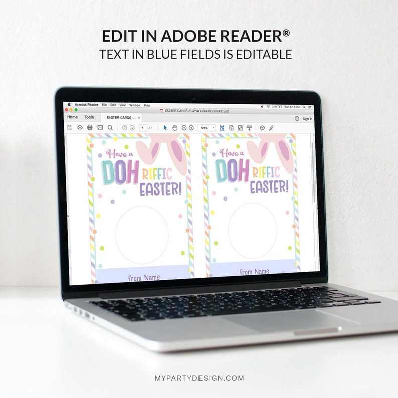 Doh-riffic Easter Cards, Play Dough Easter Tag for Classroom, Kids ...