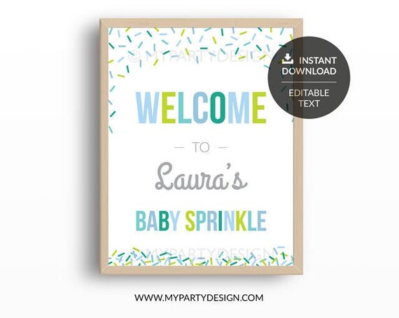 Baby Sprinkle Welcome Sign, Boy Baby Shower, Sprinkles BabyShower ...