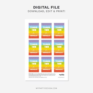 Fidget Party Favor Tags Thanks for Popping by Thank You - Etsy