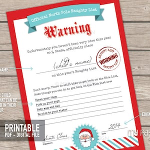 Nice List Certificate and Naughty List Warning, Santa Cam, Elf Letter ...