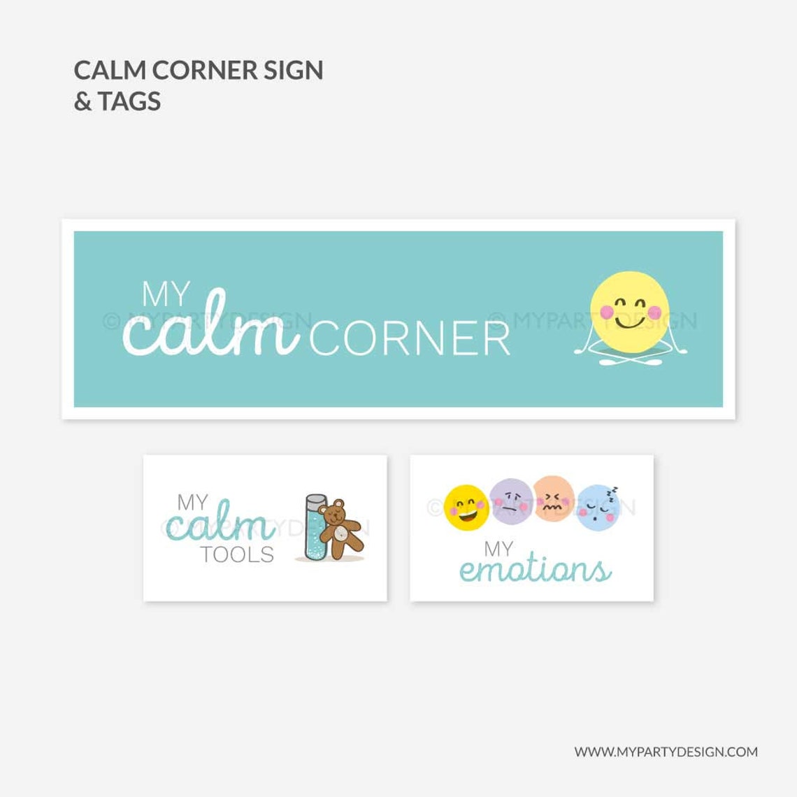 Calm Down Corner Kit for Kids Printable Emotional Regulation - Etsy