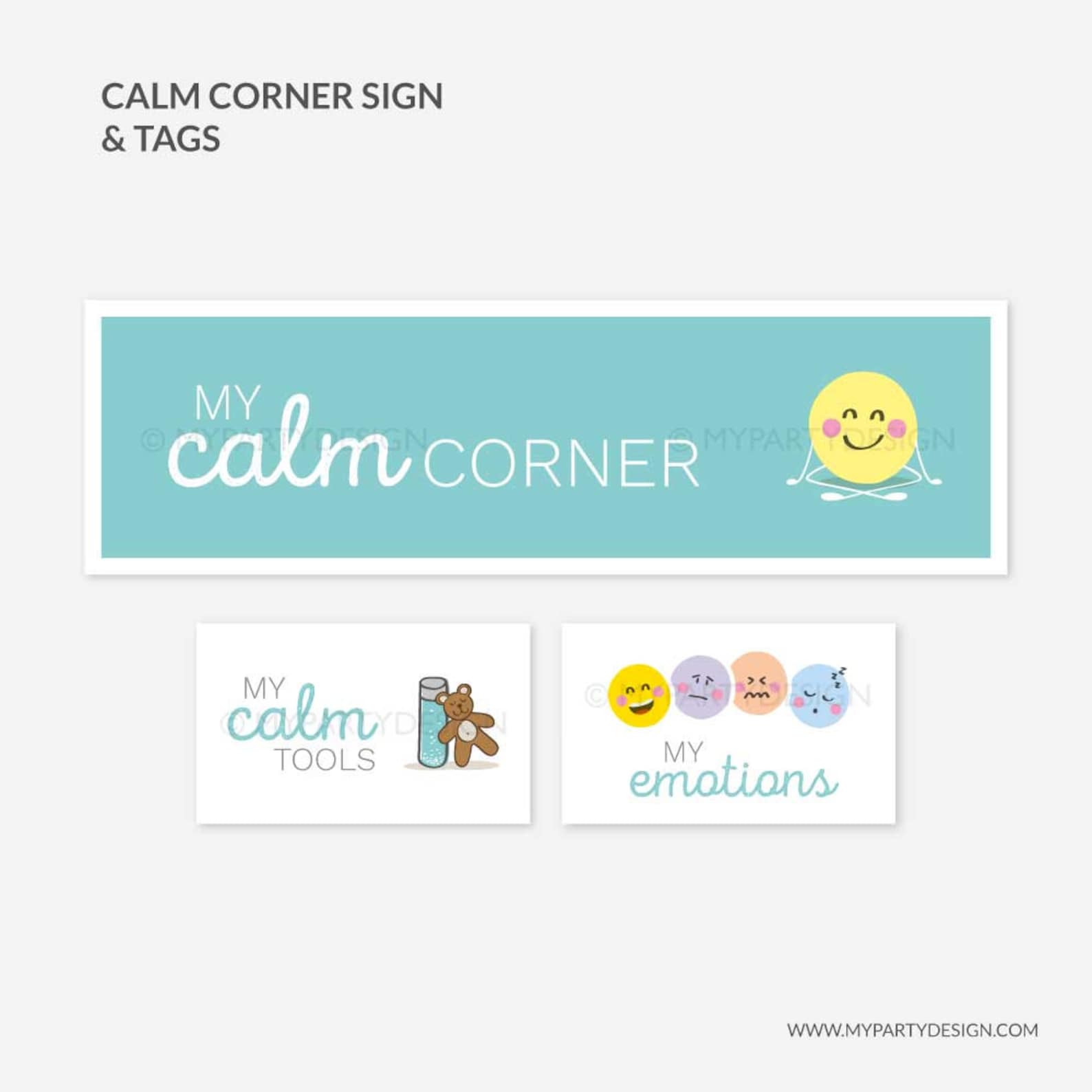 Calm Down Corner Kit for Kids Printable Emotional Regulation - Etsy