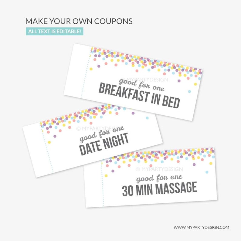 Personalized Coupon Book, Printable Birthday Coupons, Anniversary ...