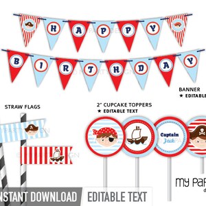 Pirate Birthday Decorations, Party Pack, Little Pirate Party Kit ...