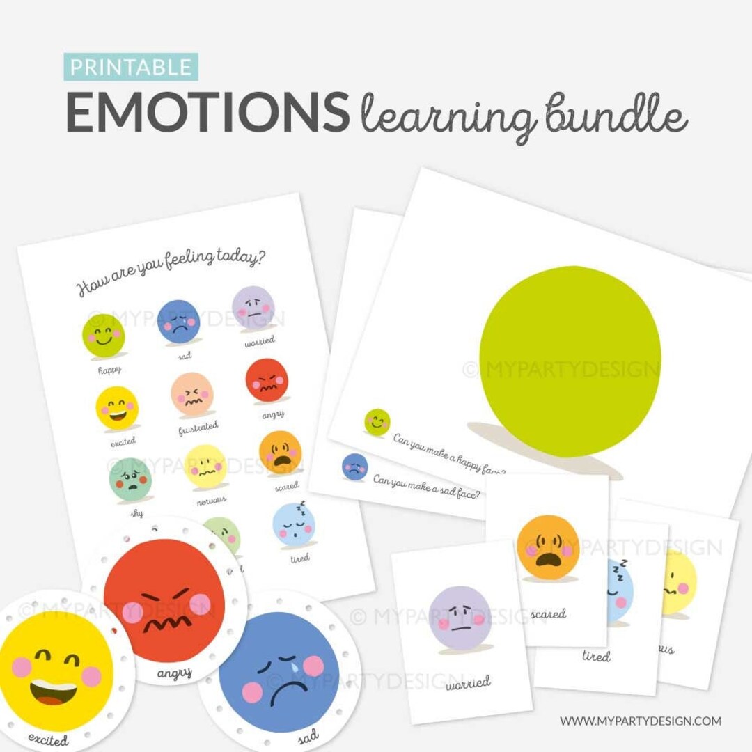 Printable Emotions Learning Bundle, Learn the Feelings, Emotional ...