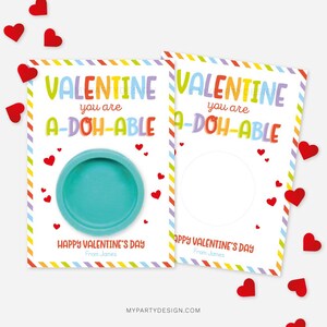 Play Dough Valentines for Kids, Valentines's Day Card for Class Gifts ...