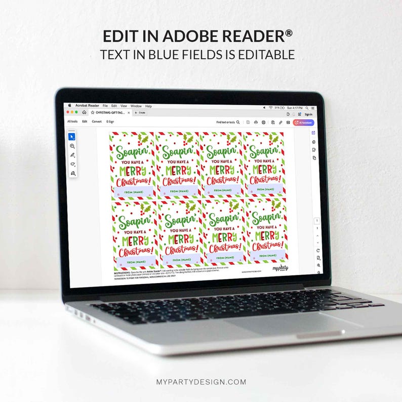 Christmas Soap Gift Tag, Soapin You Have a Merry Christmas Label for ...