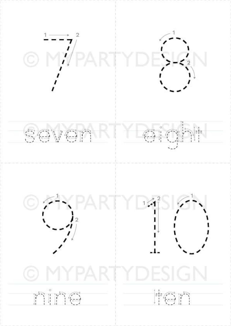 Numbers Tracing Cards 123 Homeschool Printable Activity for - Etsy