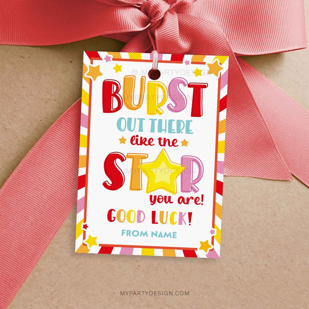 Burst Out There Good Luck Tag, Star Candy Encouragement Gift for Cheer ...