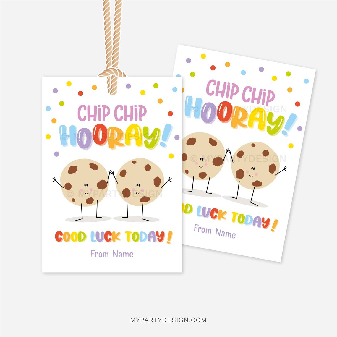 Cookie Good Luck Tag, Chip Chip Hooray Encouragement Gift for Cheer ...