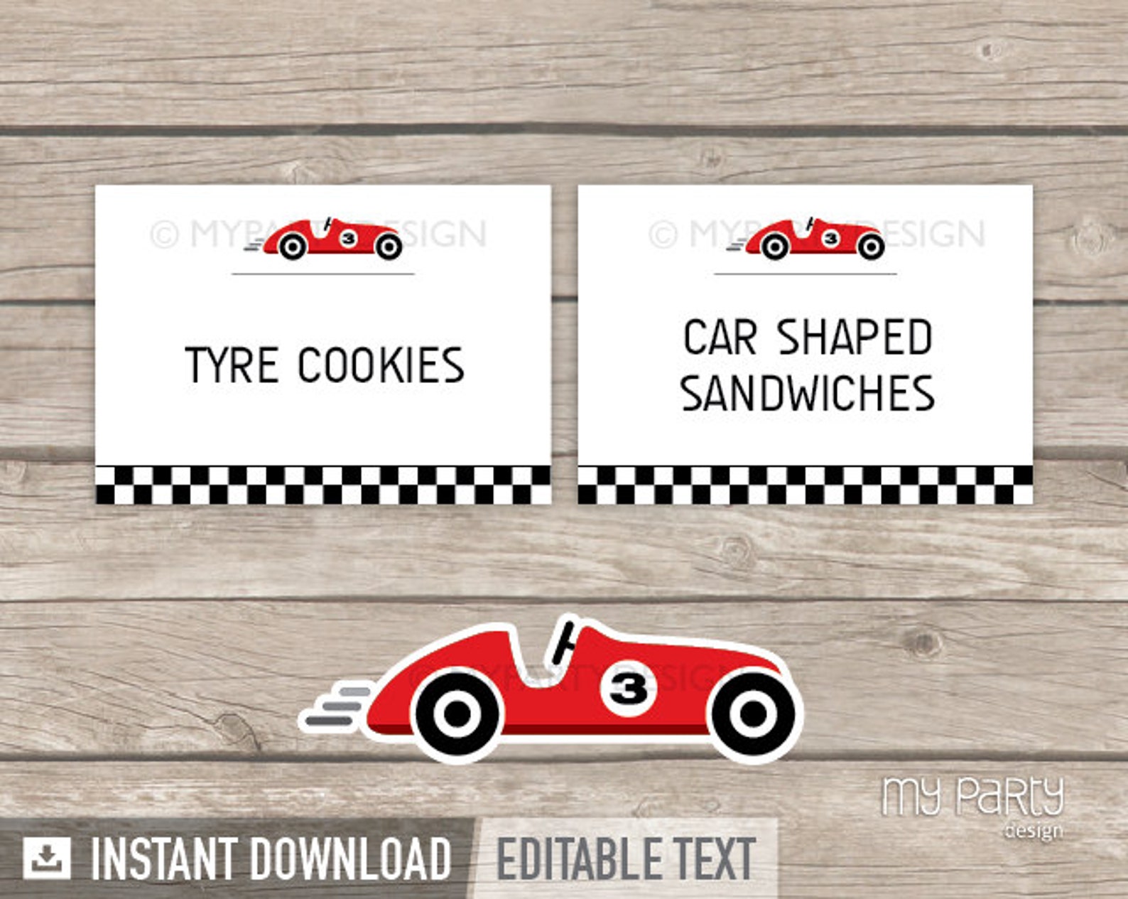 Car Food Labels Car Race Birthday Party Racing Tent Labels - Etsy
