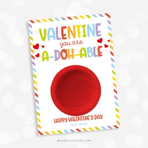 Play Dough Valentines for Kids, Valentines's Day Card for Class Gifts ...
