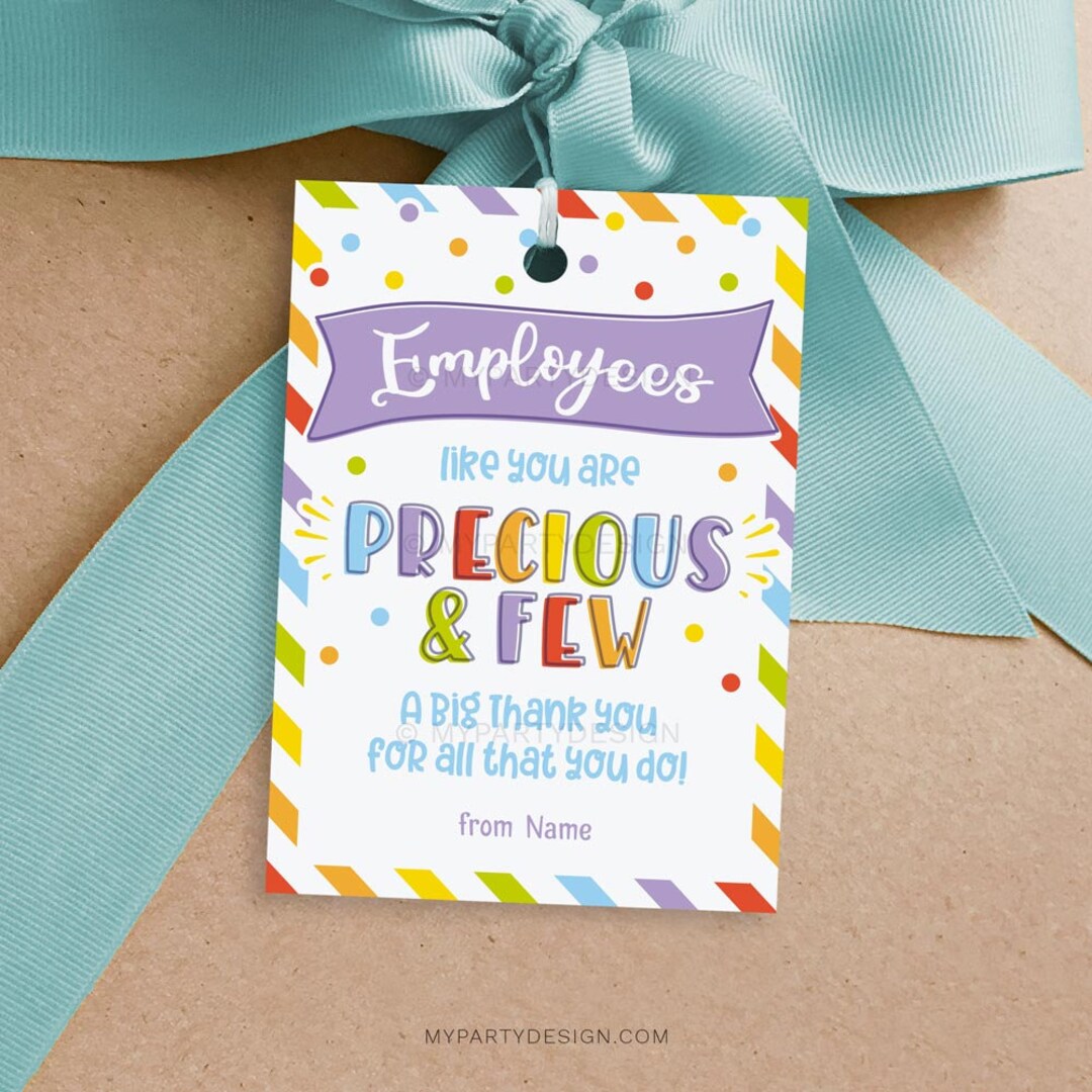 Employee Appreciation Tag, Thank You Label for Work Staff Team ...