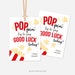 Poppin by Good Luck Tag, Popcorn Encouragement Gift for Cheer, Dance or ...
