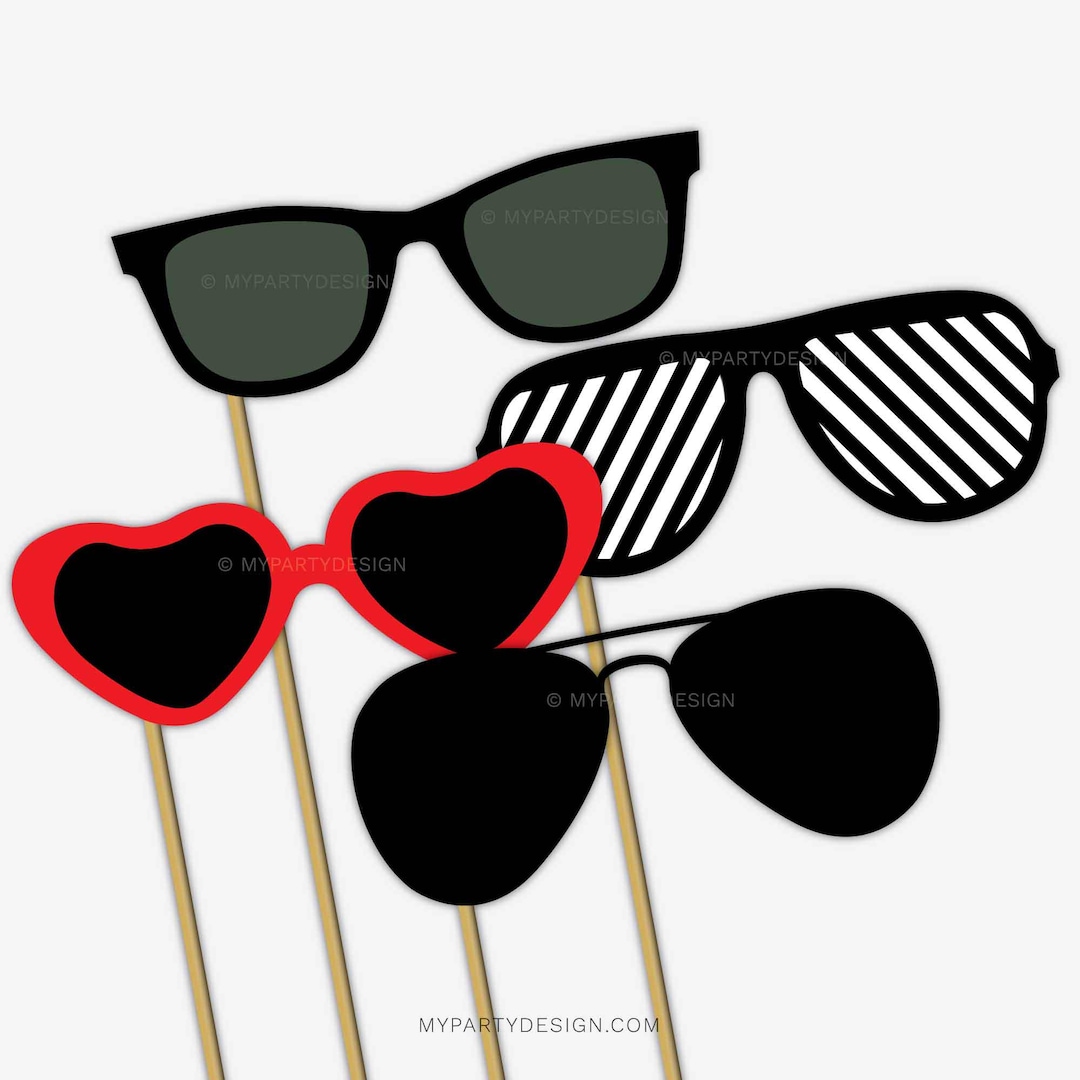 Sunglasses Photo Booth Props, Glasses on a Stick Photo Props for Fun ...