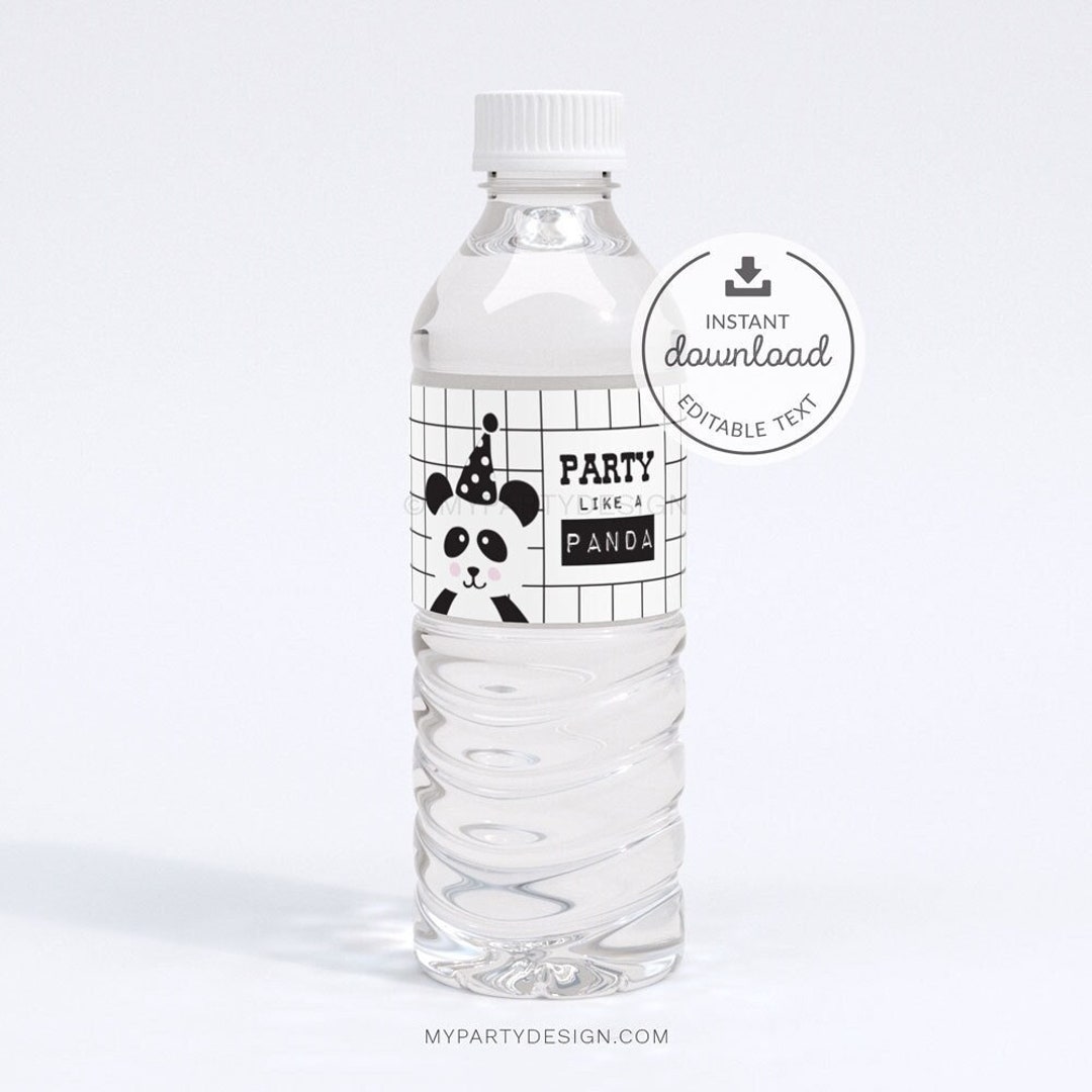 Panda Bottle Labels Panda Party Printables Panda Birthday Party Panda ...