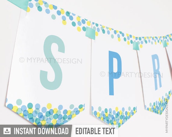 Baby Sprinkle Banner, Sprinkled with Love Bunting, Boy Baby Shower ...