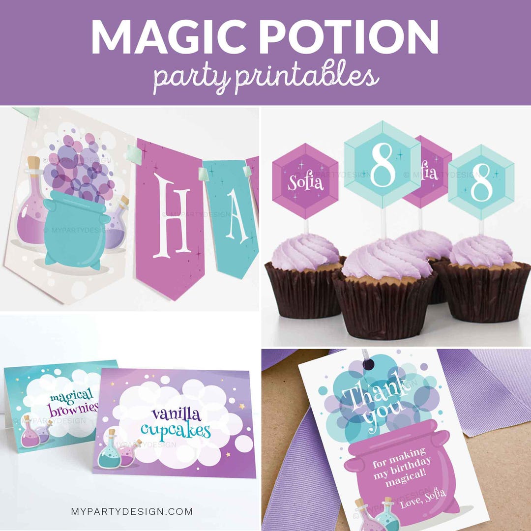 Magic Potion Party Decorations, Magical Birthday Pack, Enchanted Wizard ...