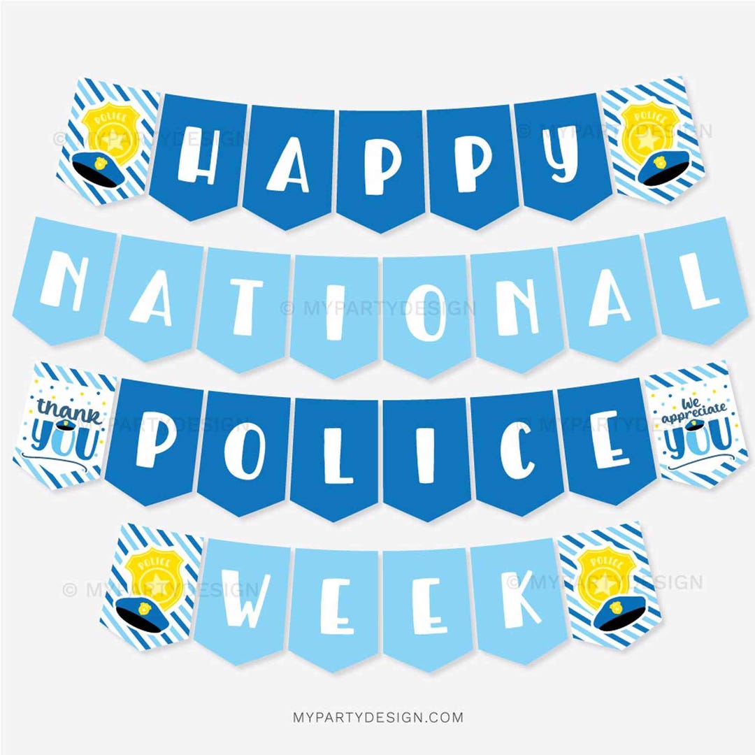 Happy National Police Week Banner, Thank You Bunting for Law ...